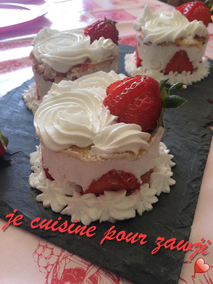 Mini fraisier revisité et rapide :: Je cuisine pour Zawji